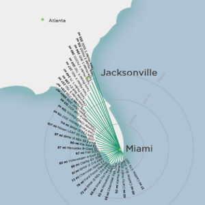 Comparison of 2017 EV Ranges Shown on a Map | Plugless Power